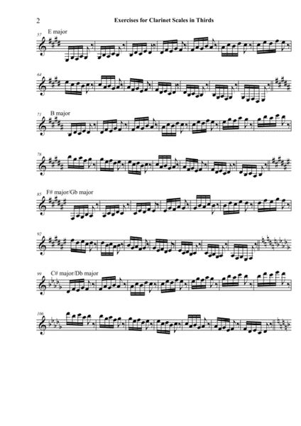 Clarinet Prep Exercises For Scales In Thirds Major Keys By Meri