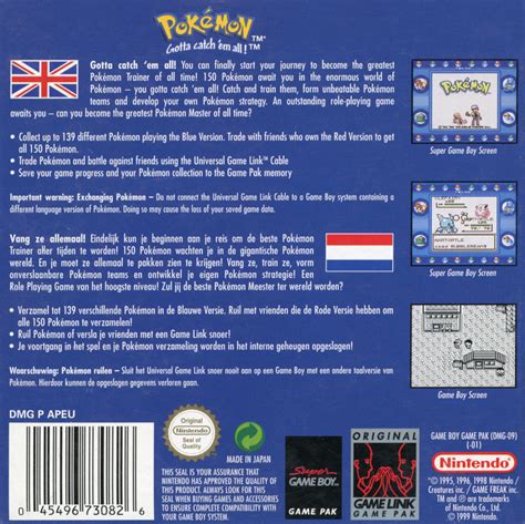 Pokémon Blue Version Images Launchbox Games Database