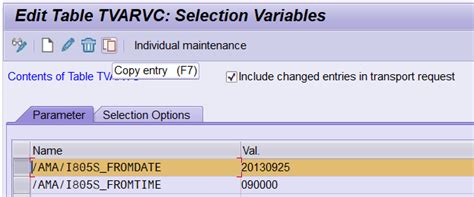 Abap Mania How To Include Table Tvarvc Entries In Transport Request
