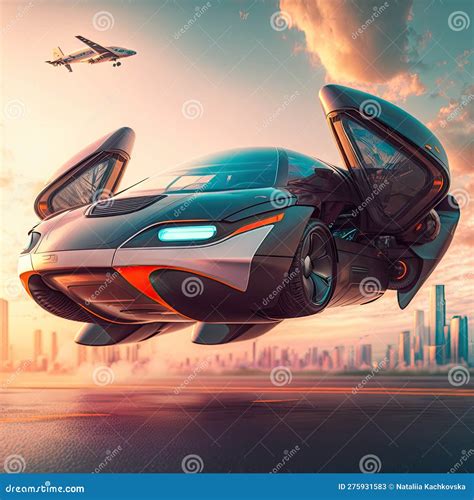 Futuristic Flying Car Stock Illustration Illustration Of Tecno 275931583