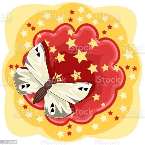 별과 추상적 인 배경에 흰색 나비 밝은 아름다운 구성 흰색에 격리된 개체입니다 벡터 0명에 대한 스톡 벡터 아트 및 기타 이미지 0명 곤충 귀여운 Istock