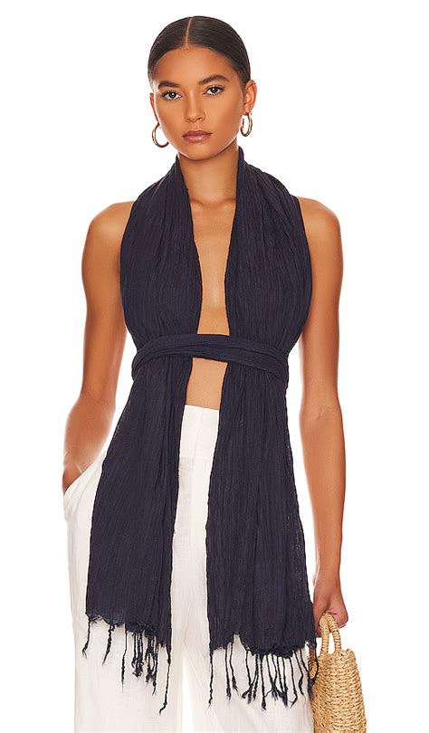 Savannah Morrow X Revolve Wrap Top In Indigo Revolve
