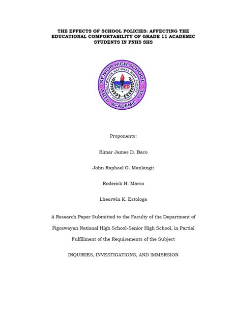 Amoni And Finalthe Effects Of Classroom Policies Rjay Edited Yes
