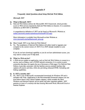 Fillable Online Appendix F SiteLink Web Edition Fax Email Print PdfFiller