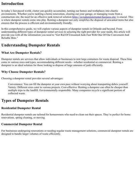Ppt Get Rid Of Unwanted Junk Fast With One Of Our Convenient And