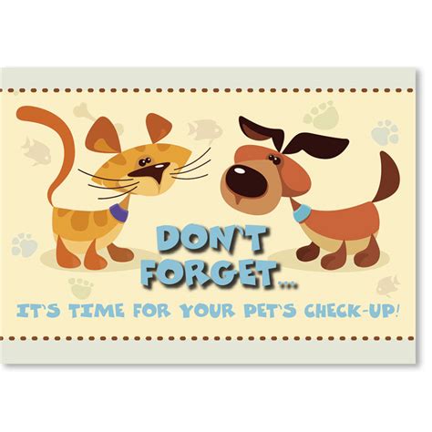 Standard Veterinary Reminder Postcards Dont Forget