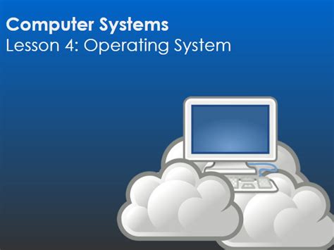 Topic Computer Systems Lesson 4 Operating System Teaching Resources