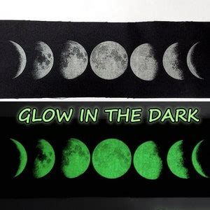Glow In The Dark Moon Phases Sew On Canvas Patch Etsy