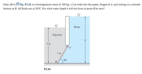 Solved Gate AB In Fig P Is A Homogeneous Mass Of Chegg