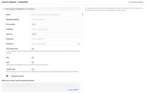 How To Add A User Created Postgresql Data Source Quick Bi Alibaba