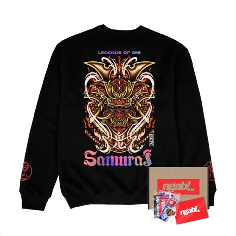 Jual Ngab Crewneck Reflective Rainbow Samurai Legends Of Oni Hitam Crw010 Unisex Fleece Tebal