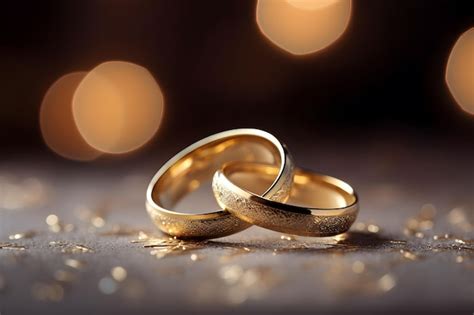Premium Photo Intertwined Wedding Rings On A Bokeh Background