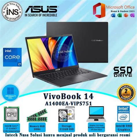 Jual ASUS VivoBook A EA VIPS I G GB GB SSD W HSL OHS Jakarta Pusat