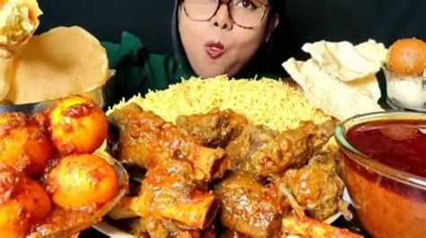Asmr Eating Spicy Mutton Kosha Egg Curry Chicken Curry Best Indian