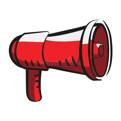 Megaphon Der Rote Lautsprecher In Der Karikaturart Zeichen Ikone