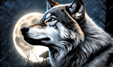 Premium Ai Image Cinematic Photograph Of Timber Wolf Howling At The Moon