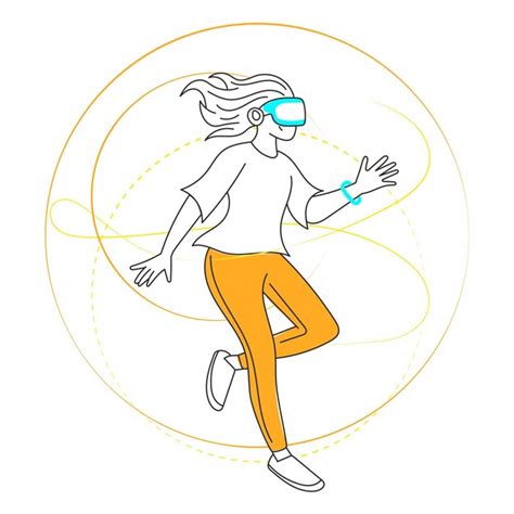 Una Chica Usa Gafas De Realidad Virtual Para Explorar La Realidad