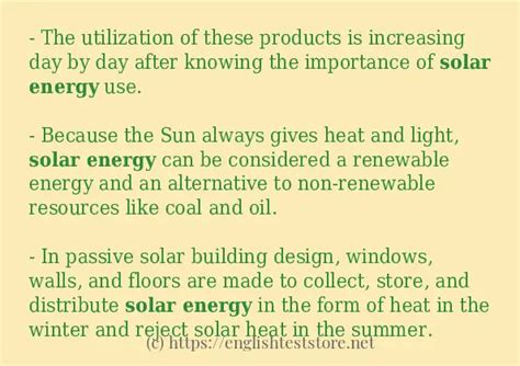 Solar Energy Sentence Examples Englishteststore Blog