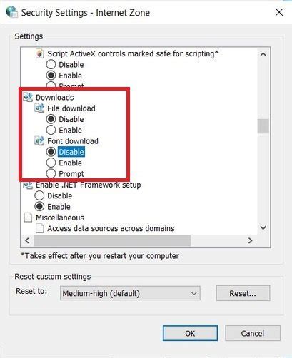 How To Prevent The Download Of Files From The Internet In Windows 10