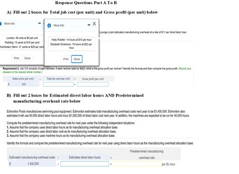 solved response questions part a tob a fill out 2 boxes for