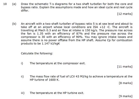 Solved 10 A Draw The Schematic T S Diagrams For A Two