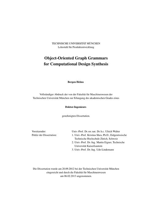 Object Oriented Graph Grammars For Computational Design Synthesis Docslib
