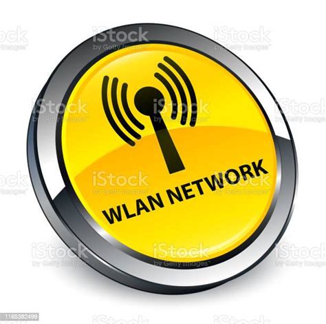 Wlan Network 3d Yellow Round Button Stock Illustration Download Image