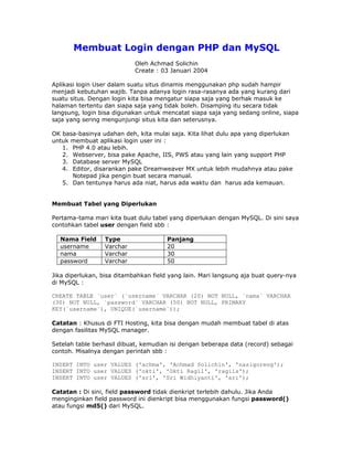 Login Php Mysql PDF