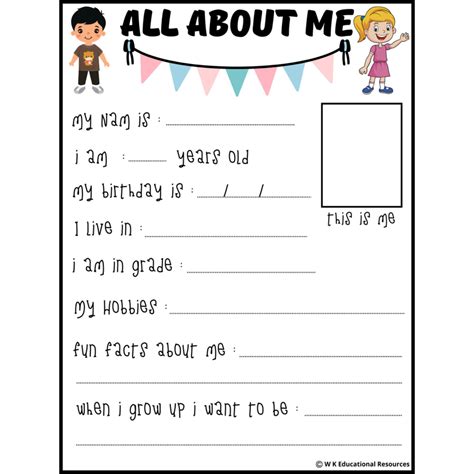 End Of Year Memory Book All About Me Questions Questionnaire Draw