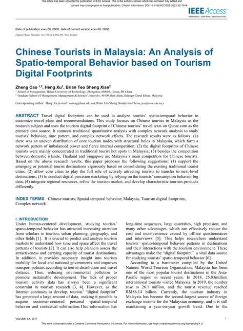 Pdf Chinese Tourists In Malaysia An Analysis Of Spatiotemporal