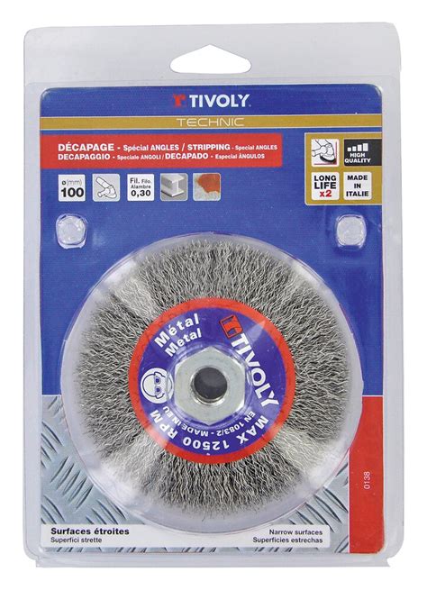 Brosse conique D mm fil acier ondulé décapage du métal Bricomarché