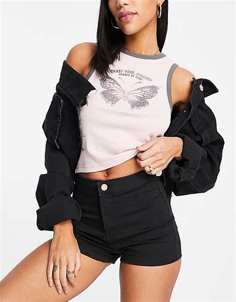 Miss Selfridge Steffi High Waist Short In Black Asos