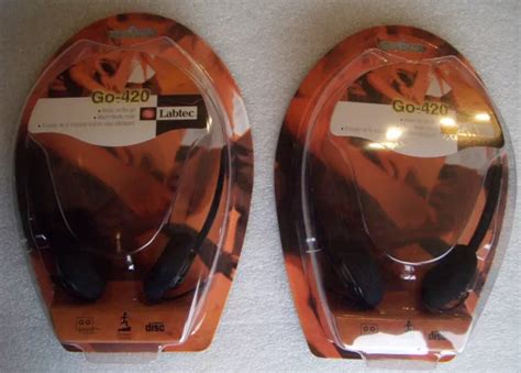 Labtec Vintage Go 420 Lot Of 2 Headphone P N Lt420rexw New