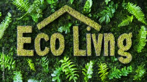 Eco Living Text Embedded Within Vertical Green Wall Foliage Promoting