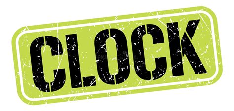 Clock Text Written On Green Black Stamp Sign Stock Illustration