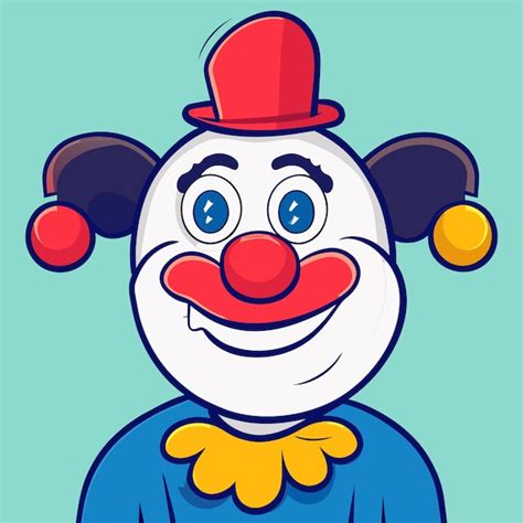 Clown Feio Rosto Malvado Desenhado à Mão Plano Elegante Adesivo De