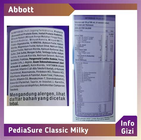 PediaSure Classic Milky Harga Promo Informasi Produk