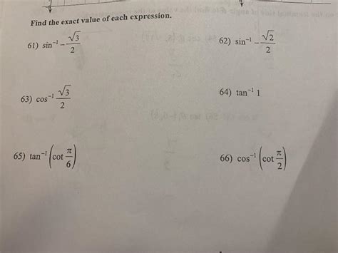 Solved Find The Exact Values Of The Five Trigonometric Chegg Com