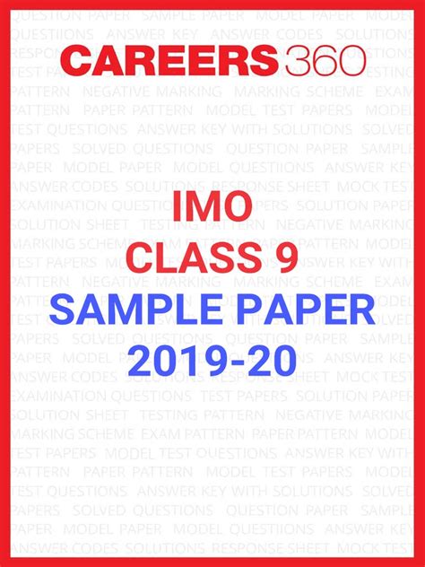 Imo Class 9 Sample Paper 2019 20 Pdf Pdf Area Geometry