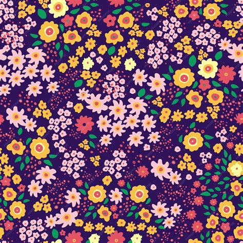 Premium Vector Pink Ditsy Flowers Decorative Seamless Pattern