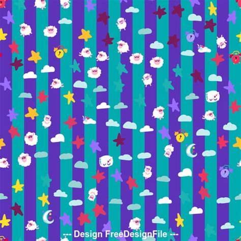 좋은 밤 만화 보라색 원활한 배경 벡터 Eps Uidownload