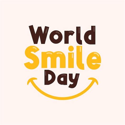 Ilustración de la cita del día mundial de la sonrisa Vector Premium