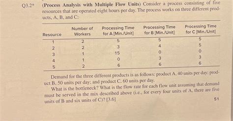 solved process analysis with multiple flow units consider