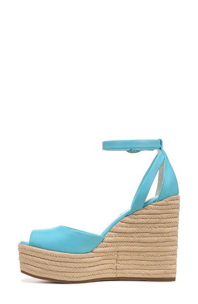Franco Sarto Paige Espadrille Platform Wedge Sandal In Aqua Modesens