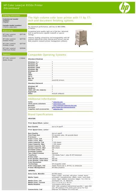 Hp Color Laserjet 8550n Printer Discontinued The High Volume