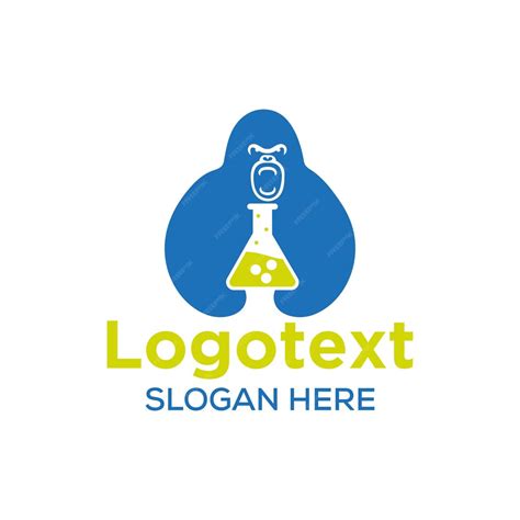 Premium Vector Gorilla Lab Logo Negative Space Concept Vector