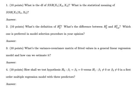 solved 1 10 points what is the df of ssr x1 x2 x3 what