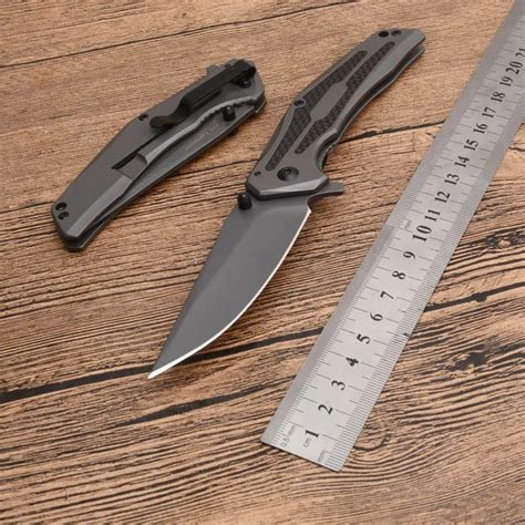 8300 8cr13mov Blade Folding Pocket Knife All Steel Titanium Plating