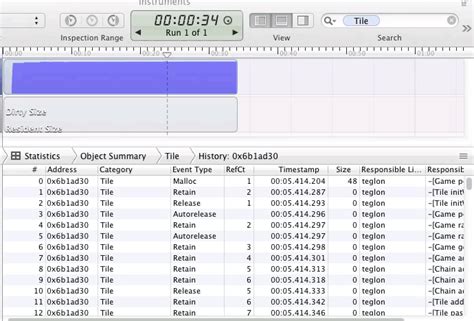 Instruments Allocations Track Alloc And Dealloc Of Objects Of User