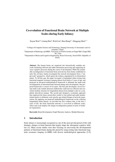 Pdf Co Evolution Of Functional Brain Network At Multiple Scales